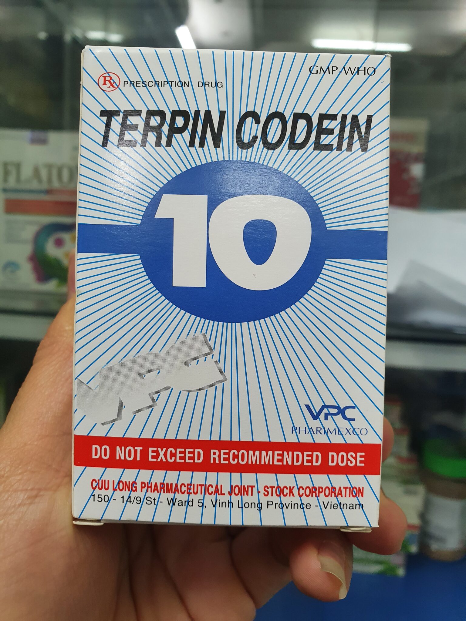 Cough medicine: Terpin Codeine (01 box = 8 blisters = 80 tablets ...